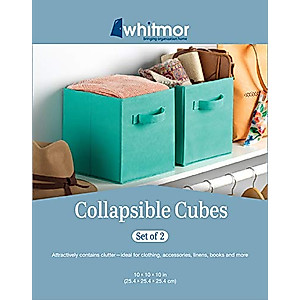 Whitmor Set of 2-10 x 10 x 10 inches-Turquoise Collapsible Cubes