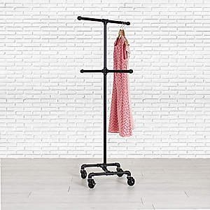 Industrial Pipe 4-Way Clothing Rack by William Robert's Vintage