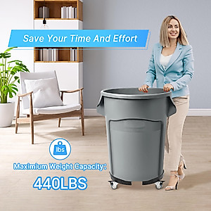 Nefish Trash Can Dolly Wheels, 15-19 Inch Adjustable Round furniture Dolly with 4 Wheels, Heavy Duty Drum Dollies 440lbs Tire Dolly, Multi Functional Rolling Dolly Cart