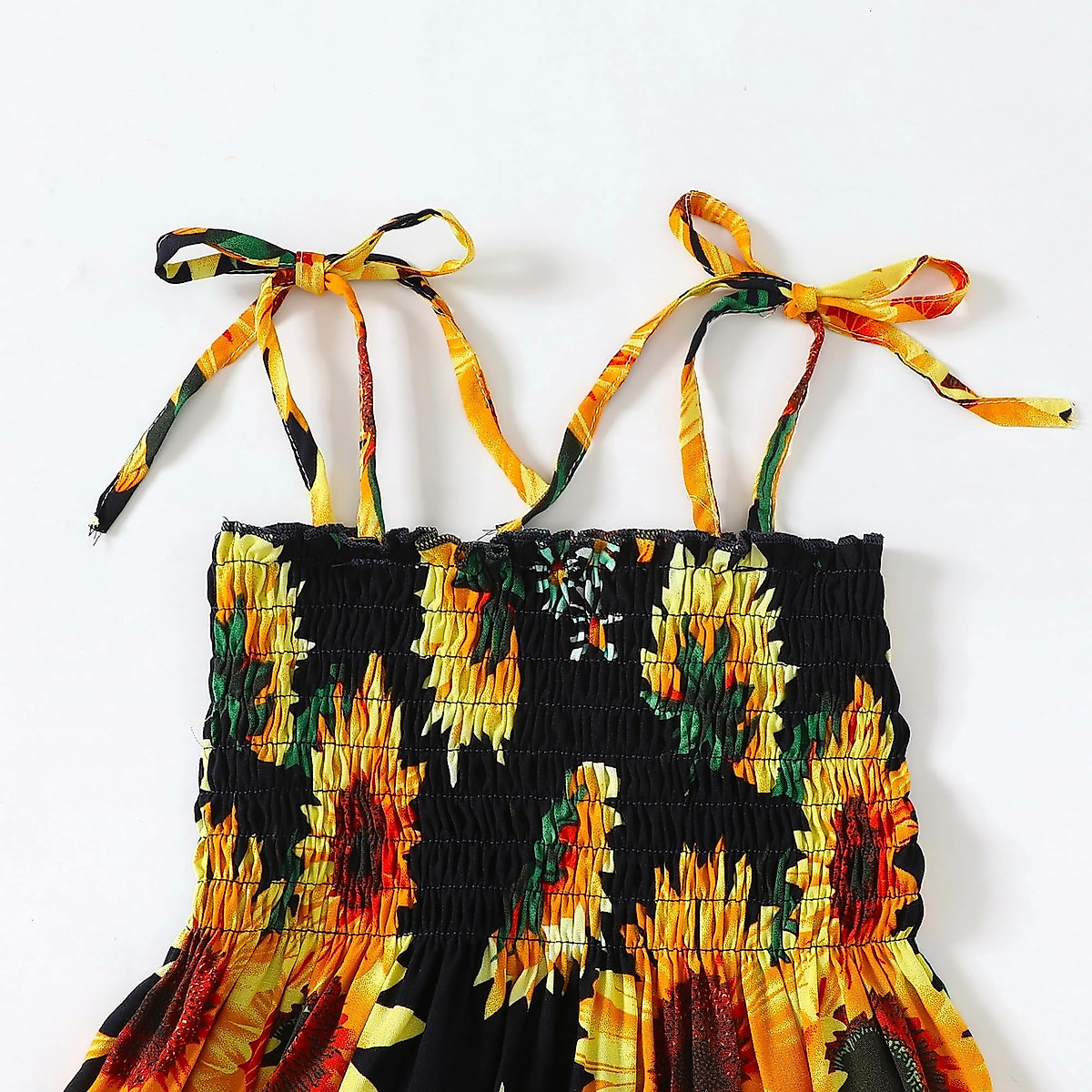 Magic Park Baby Girl Dress Toddler Girl Summer Princess Dresses Kids Holidays Skirt Beach Outfits (Black Flower, 18-24 Months)