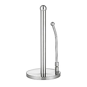 Alpine Countertop Paper Towel Holder - Stainless Steel Kitchen Napkin Roll Dispenser Stand for Home, Office, Bathroom (Steel-Lite)