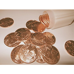 Pure Copper Bullion 1 Ounce Rounds Roll of 20