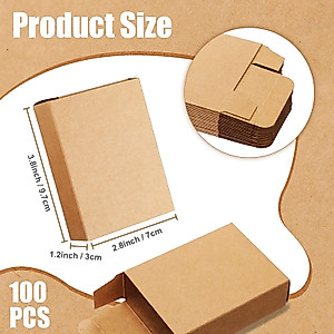 Gersoniel 100 Pcs Kraft Soap Boxes Packaging for Homemade Soap No Window Soap Boxes Empty Soap Boxes Soap Making Supplies for Party Favor Treats Wrapping Packaging, 3.8 x 2.8 x 1.2 Inch (Brown)