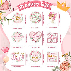 Weecent 9 Pcs Pink Rose Gold Baby Shower Honeycomb Centerpieces Floral Baby Shower Party Table Centerpieces Oh Baby Party Decorations Baby Girl Boy Birthday Party Table Topper Party Supplies