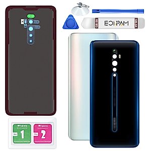Eonpam Back Glass Replacement for Oppo Reno2 Z Back Cover Rear Housing with Camera Lens + Repair Tool Kit Genuine Rear Glass (Black)