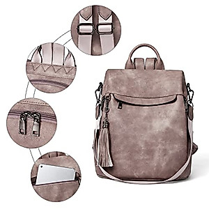 Telena Backpack Purse for Women PU Leather Anti Theft Large Ladies Fashion College Shoulder Bag with Women Wallets