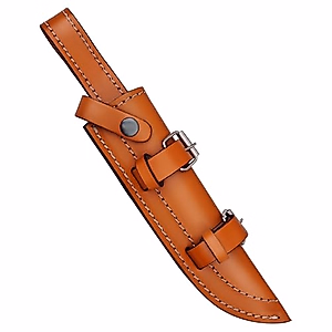 Ottoza Handmade Leather Knife Sheath SIDE DRAW Knife Sheath - Bushcraft Knife Sheath - Hunting Knife Sheath - Survival Knife Sheath - Vertical Knife Sheath Brown TOP GRAIN LEATHER No:75