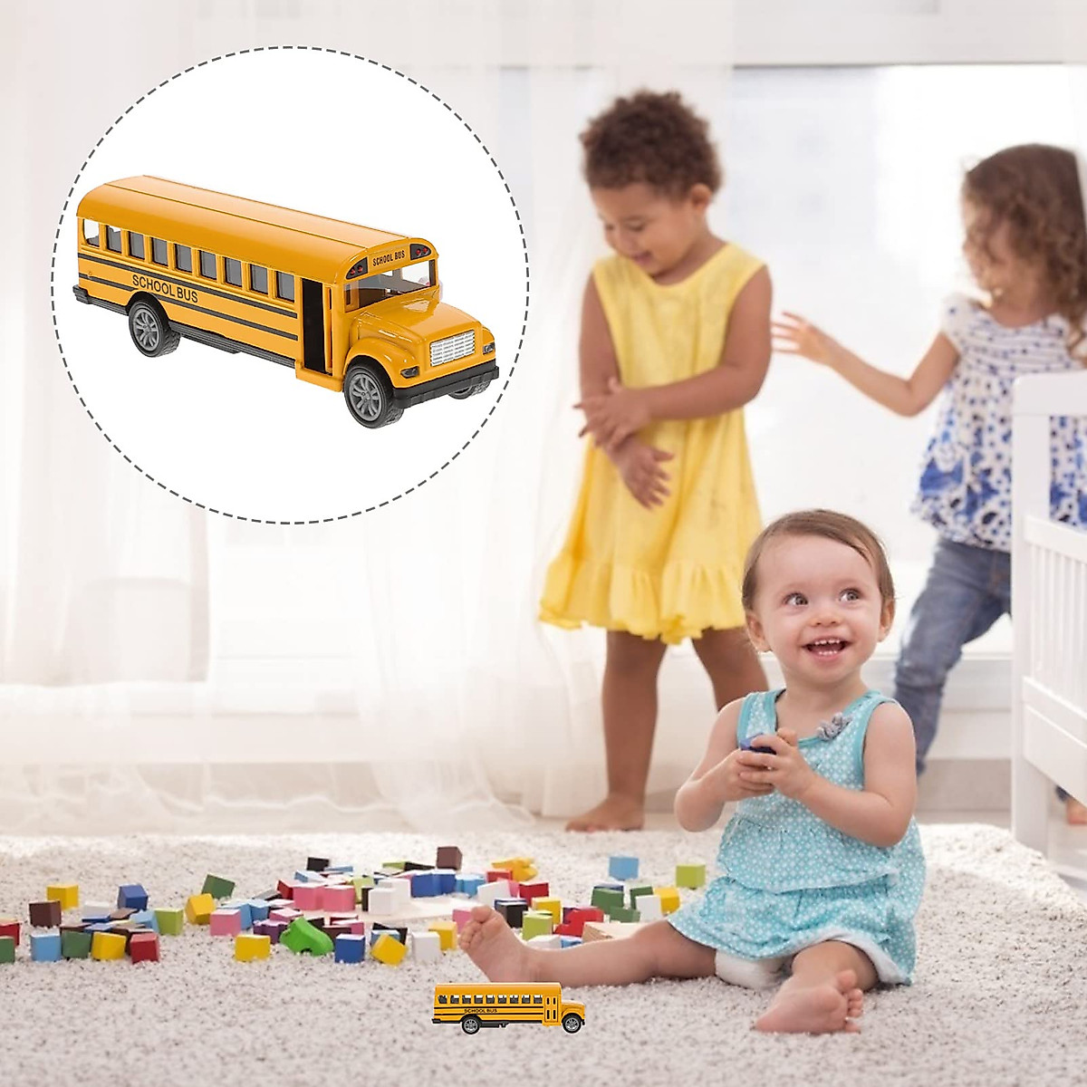 NUOBESTY Bus 1pc Decor Birthday Favor Vehicles Tabletop House Mini Children Girls Sand Toy, Party Car Boys Back Diecast Vehicle Alloy Model Small Construction Random Toys Funny Bus Toy