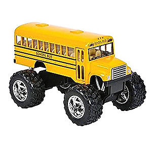 🚌 KiNSFUN 5" Monster School Bus Die Cast Metal Model Toy Car w/ Pullback Action