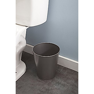 Kenney Rust-Resistant Metal Waste Paper Basket, 1.3 Gallon, Polished Pewter