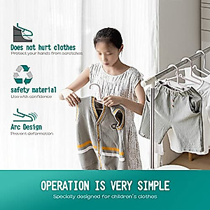 Domiella Plastic Kids Hangers for Nursery,Space Saving Toddler Collar Protection Hangers,Non Slip Baby Hangers for Closet (Gray 20-Pack)