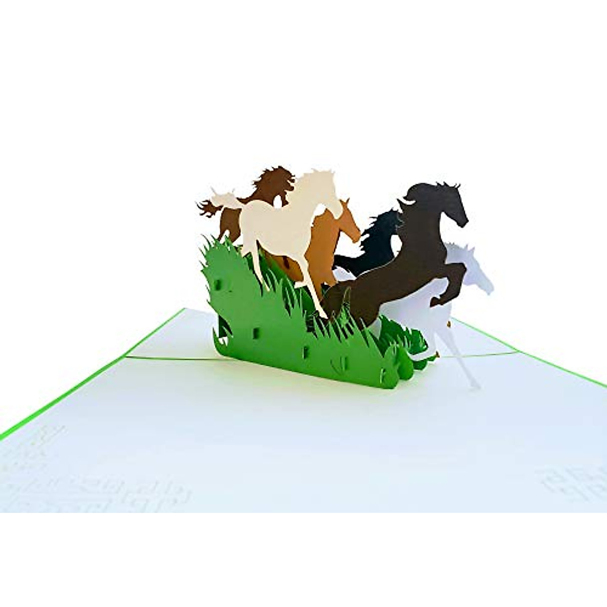 iGifts And Cards Inspirational Wild Horses 3D Pop Up Greeting Card - Majestic, Colt, Pony, Mustang, Stallion, Half-Fold, Happy Birthday, Retirement, Just Because, New Business Adventure, All Occasion