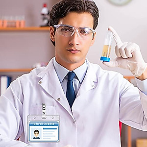 150 Sets Clip on Name Tag Clear Name Badge with Clip Waterproof PVC ID Badge Holder Transparent Name Tag Holder with Resealable Zipper Seal and Metal Badge Clip for Teacher Student Worker