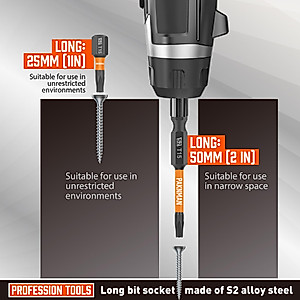 PAKNMAN 27-Piece Torx Bit Set, 1/4”Magnetic Extension, T4 - T40, S2 Steel, 1/4 Hex-Shank Security Torx Bit Set, 1” & 2” Long with Magnetic Impact Bit Holder and Storage Box