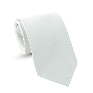 LUTHER PIKE SEATTLE Handmade Mens Pre Tied Zipper Ties For Men Woven Necktie: For Wedding Business Graduation White