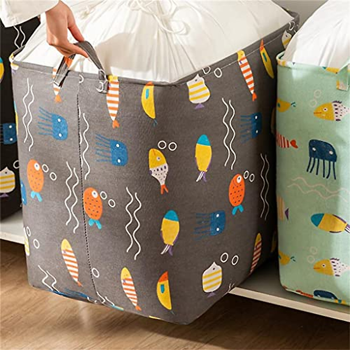 WALNUTA Storage Box Household Storage Clothes Bag Large Capacity Cloth Bag Quilt Clothes Storage Basket