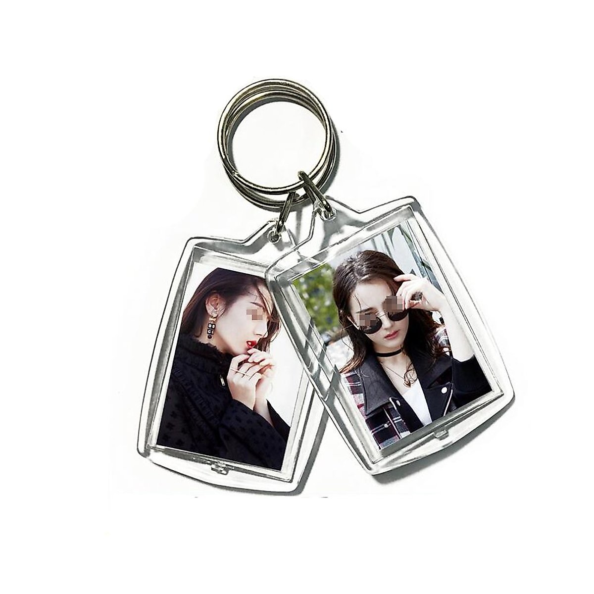 vipolish 25Pcs Acrylic Photo Frame Keyring Clear Blank DIY Photo Image Keychain Wallet Friendly Picture Frame Framework Key Buckle Ring for Women and Men Rectangle Shape