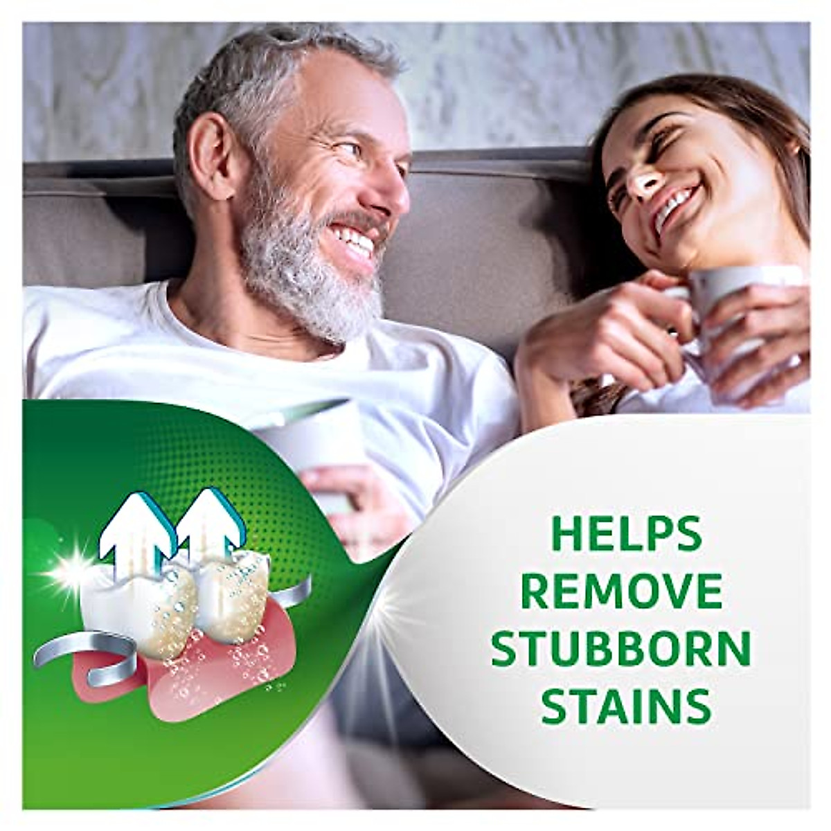 Polident Overnight Whitening Antibacterial Denture Cleanser Effervescent Tablets, 120 count