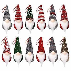 Jofan 12 Pack Christmas Ornaments Hanging Christmas Gnomes for Christmas Tree Decorations Home Christmas Decor
