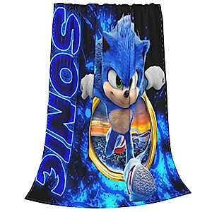 Jesdsdoc 50"X60" Cartoon Blue Blanket Personalized Print Throw Blanket Cozy Soft Blanket to Provide Warm Fluffy Cute Blankets