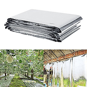 Tnfeeon Silver Reflective Film Garden Greenhouse Covering Foil Environmentally Safe Sheets Increase Growth for Vegetables Flowers
