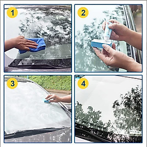 Car Glass Oil Film Cleaner, Car Glass Oil Film Remover,Car Glass Oil Film Cleaner Safety and Long-Term Protection, Car Windshield Oil Film Cleaner (4Pcs)