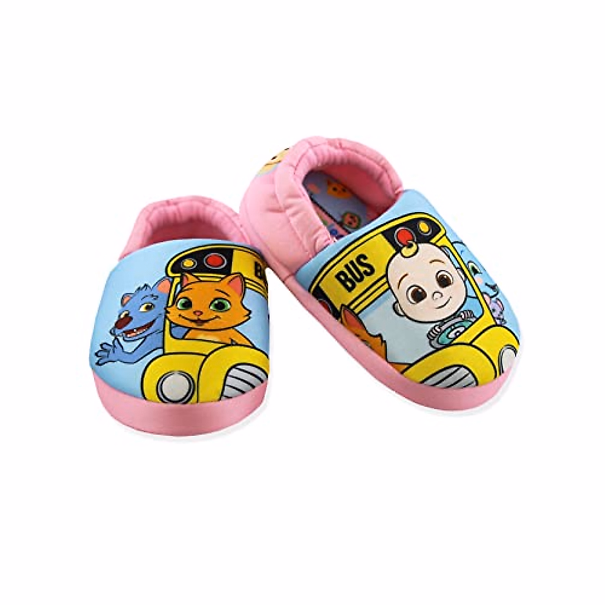 Cocomelon Toddler Girl's Plush Aline Slippers (Pink, 9-10 M US Toddler)