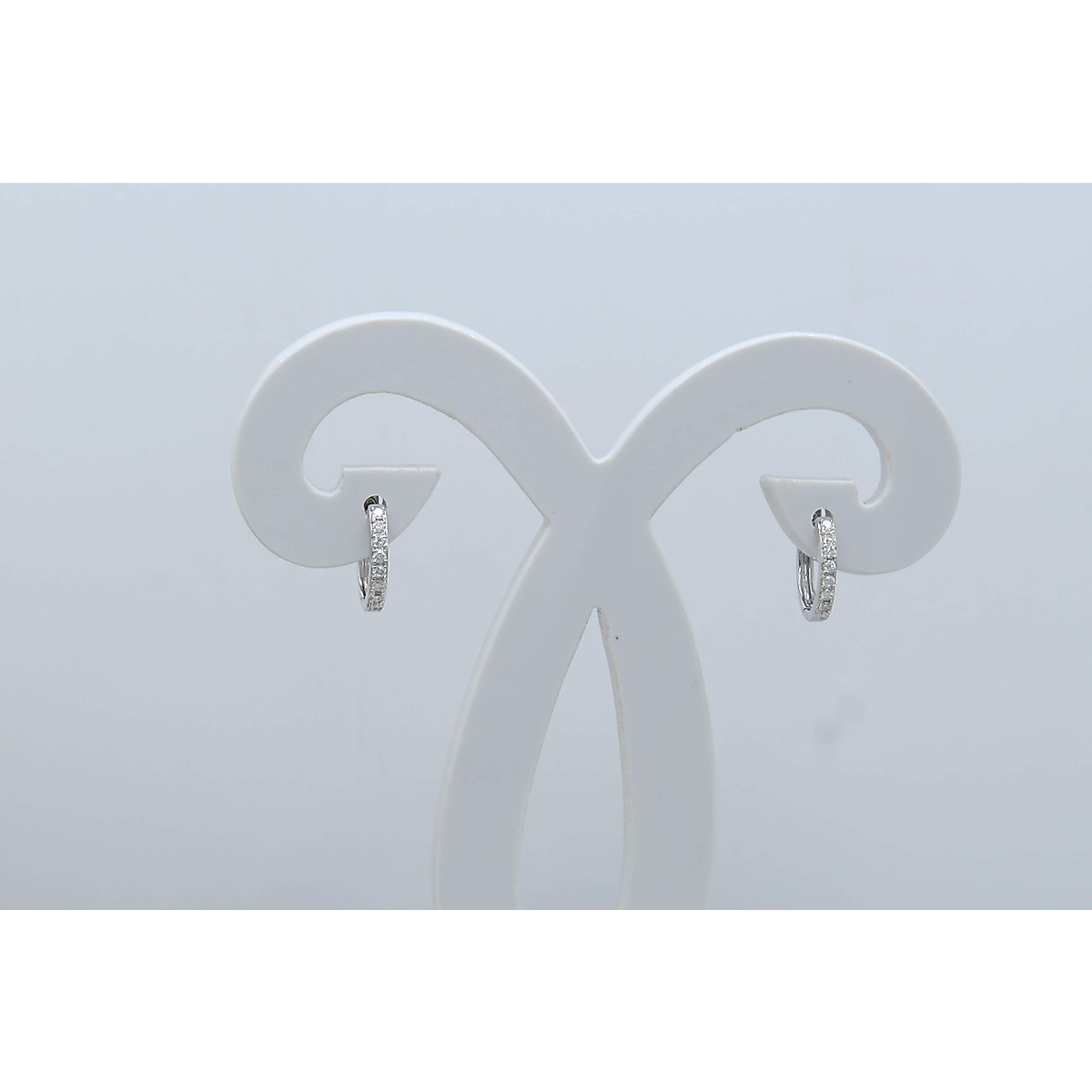 Dazzlingrock Collection 0.20 Carat (ctw) Round White Diamond Ladies Huggie Hoop Earrings 1/5 CT, 10K White Gold