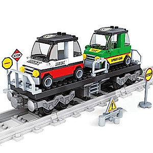 General Jim's Car Transport Train Cars 186 Piece Modular Building Block Bricks Train Set Building Toy and Bricks Building Blocks - for Teens and Adults
