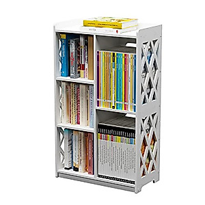 Rerii Bookcase, Small Bookshelf, Kids Book Case Open Shelf with 5 Cube Storage Organizer for Bedroom Living Room Office, White