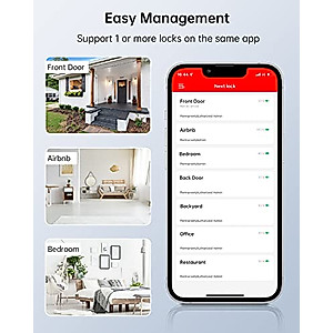 Hornbill Smart Lock Keyless Entry with Handle - Fingerprint Door Locks for Front Door - Keypad Electronic Digital Biometric Bluetooth Passcodes Alexa App Control Touch Screen Key Fobs - Airbnb Home
