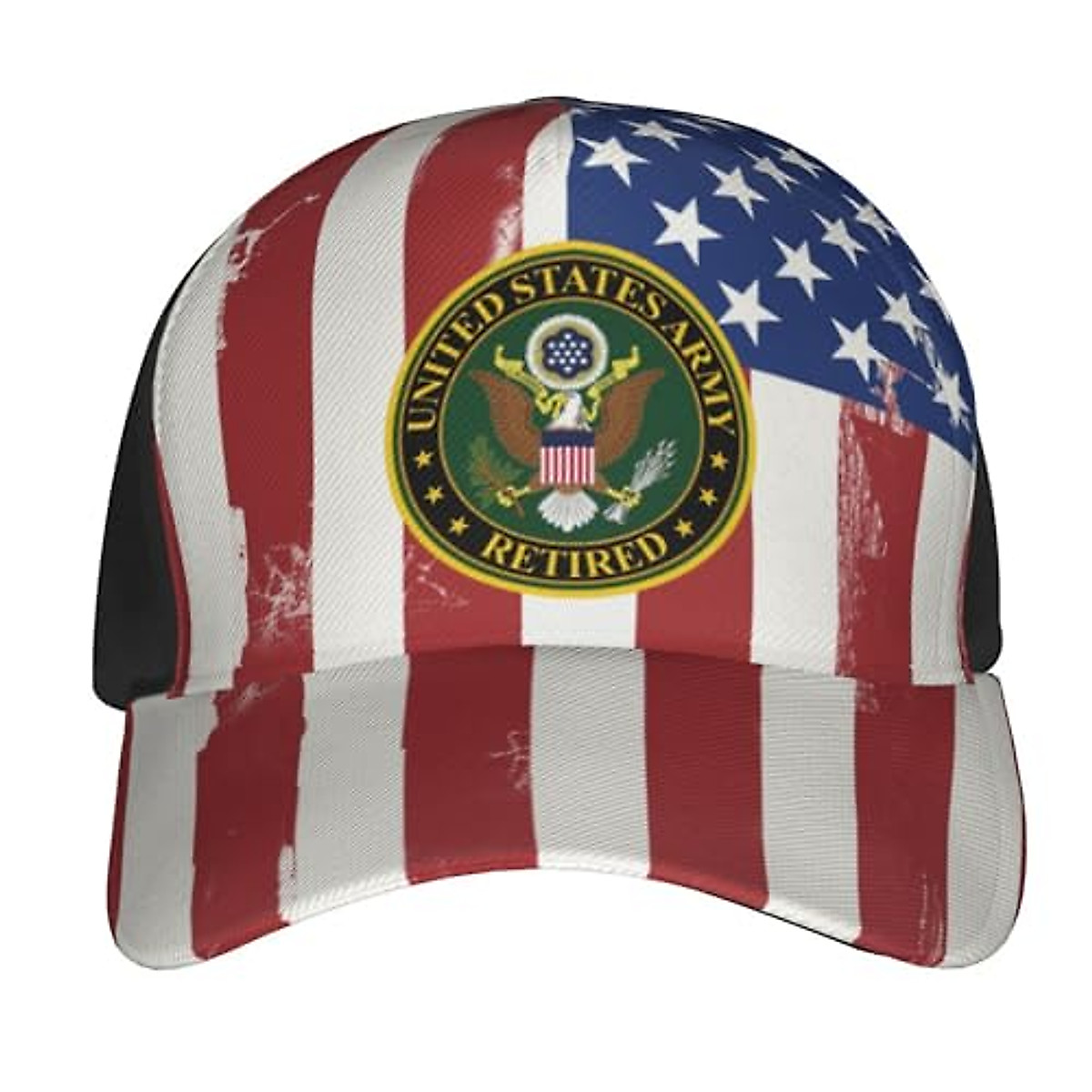 Tavos Army Retired Trucker Hat for Men - Baseball Snapback Cap Outdoors American Flag
