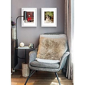 Golden State Art, 11x14 Wooden Picture Frame - Mat for 8x10 Photos - Real Glass - Horizontal and Vertical Wall Display, Great for Engagement, Wedding, Graduation Pictures, White, 1 Pack