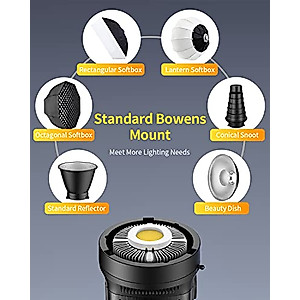 RaLeno 80W LED Studio Video Light, Continuous Lighting with 5600K 7200Lux@1M CRI 95+ Brightness Adjustable, Efficiency Cooling Fan and Bowens Mount, for YouTube Outdoor Video Recording Photography