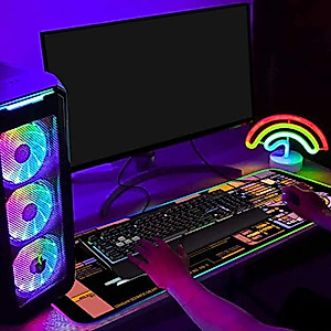 Sci-fi Control Console Display Led Desk Mat, Trekkie Trekker extra large thick Mouse pad for Desk, SciFi Gift Gamer rgb mousepad Led, Laptop Pad Game Mat, Gaming Computer Accessories Room Decor KMH