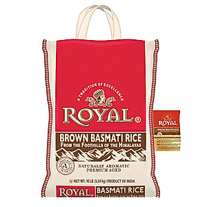Authentic Royal Basmati Brown Rice, 10 Pounds, Whole Grain, Naturally Gluten Free and Vegan