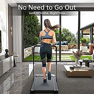 Real Relax 2 in 1 Under Desk Treadmill, 2.5HP Electric Folding Treadmill with Bluetooth Speaker and Remote Control for Home & Office Use