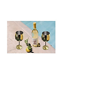 K&K Home Stainless Steel Unbreakable Gold Wine Glasses - oz - Set of 2 Colored, Elegant Metal Wine Goblets - Perfect for Outdoors, Weddings, and Parties - Unique Wine Gifts