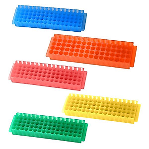 PUL FACTORY Polypropylene Microcentrifuge PCR Tube Rack, 80-Well,Assorted Colors, Pack of 5