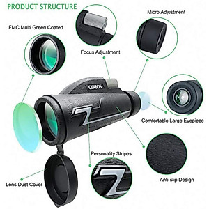 Digital Telescope Gift High Power HD Zoom Monoculars-BAK4 Prism FMC Optical Lens,10x Magnification Zoom Lens,with Smartphone Adapter & Tripod,