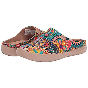 UIN Women's Travel Slipper Lightweight Home Slip Ons Walking Casual Art Painted Travel Holiday Shoes Blossom (9)