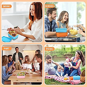 LEGELITE Bento Lunch Box Container, Stainless Steel Bento Box with Removeable Compartments and 2 sauce cups, Dishwasher, Freezer Safe, BPA-Free -Sage (Orange)