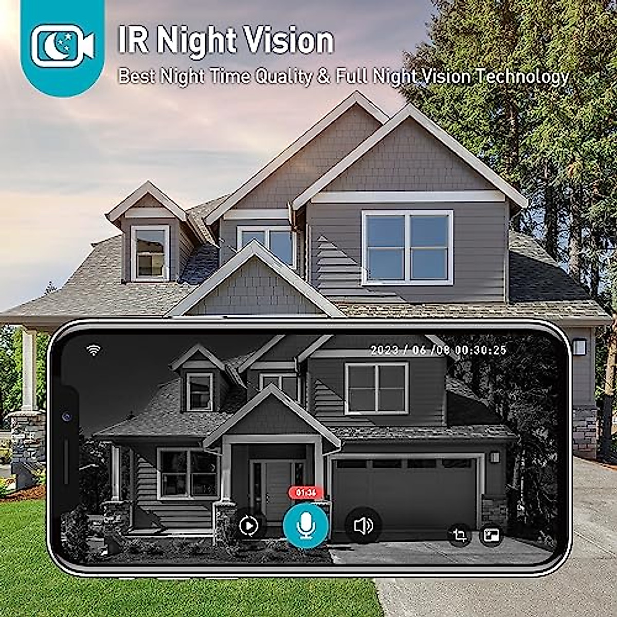 XTU Wireless Video Doorbell Camera with Wireless Chime, Door Bell Ringer Wireless with Camera, Voice Changer, PIR Human Detection, No Monthly fees, Battery-Powered Smart WiFi Doorbell
