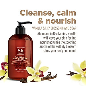 Soapbox Liquid Hand Soap, Vanilla & Lily Blossom - Gentle, Moisturizing Hand Cleanser, Vegan, Cruelty Free Hand Soap for Bathroom and Kitchen, 12oz Pump Bottles (Pack of 3)