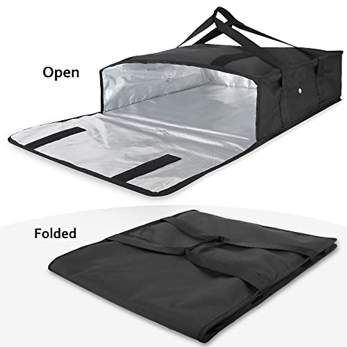 Trail maker Pizza Bags for Delivery Insulated Bag 2 Pizza Food Delivery Bag 20x20x6 Food Bag for Personal and Professional Use (Black)