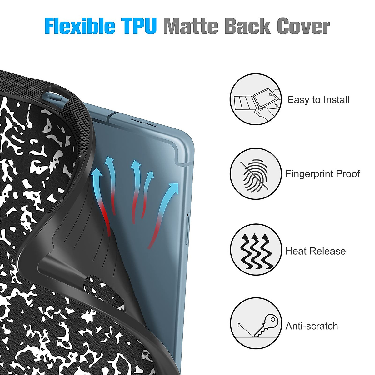 Fintie Slim Case for Samsung Galaxy Tab S6 Lite 10.4 Inch 2024/2022/2020 with Built-in S Pen Holder, Soft TPU Smart Stand Back Cover Auto Wake/Sleep, Composition