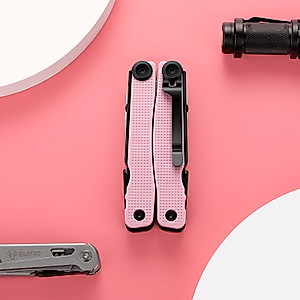 SIUPRO Pocket Multitool Knife, Folding Tactical Plier with Clip, Survival Utility Multi Tool, Gifts for Women Men Kids, All Self Locking, Cute Pink SD-9