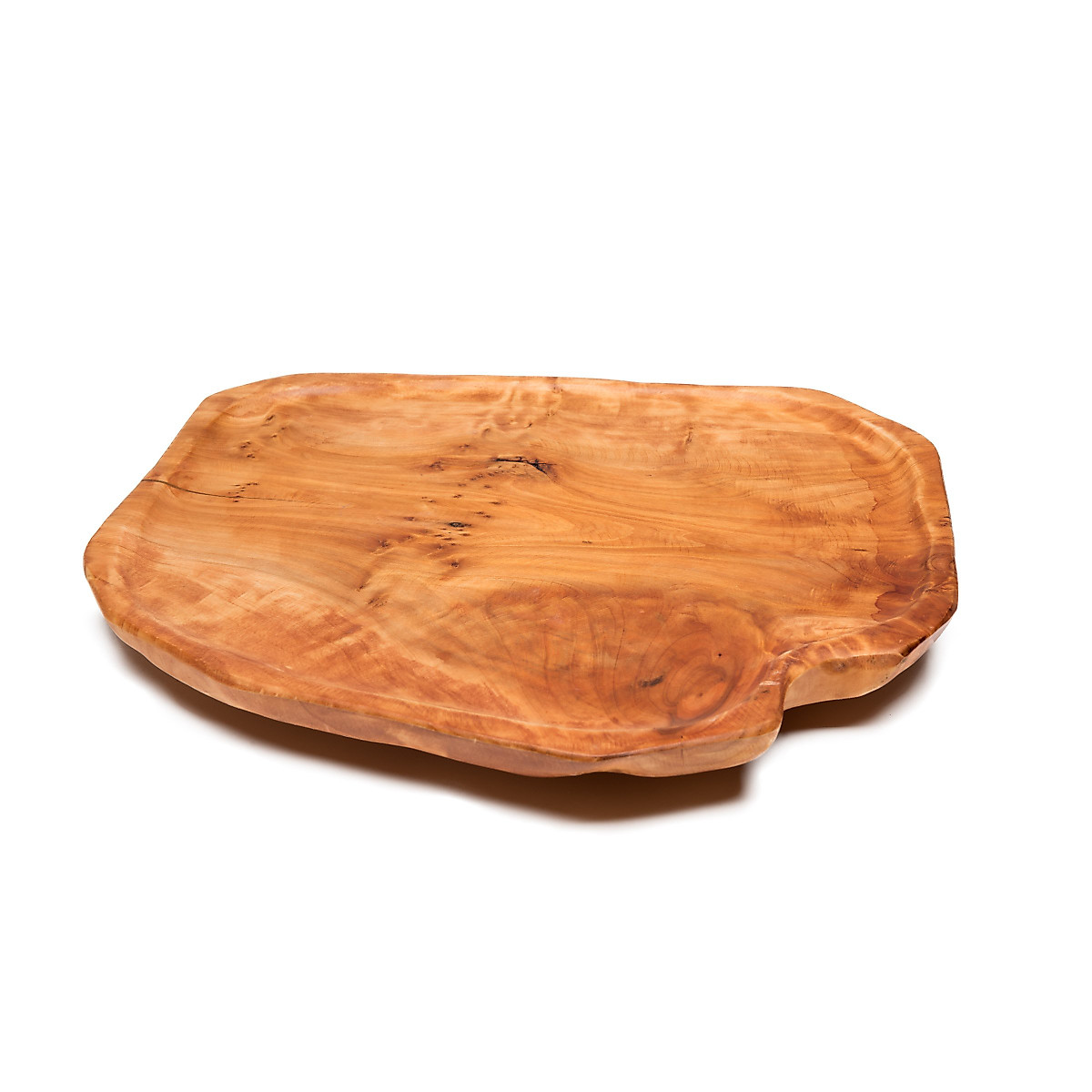 Driini Premium Handmade Root Wood Lazy Susan Turntable Organizer - Rustic Wooden Serving Platter Cheese Board (12")