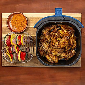 Deco Chef 5.8QT (19.3 Cup) Digital Electric Air Fryer with Accessories and Cookbook- Air Frying, Roasting, Baking, Crisping, and Reheating for Healthier and Faster Cooking (Blue)