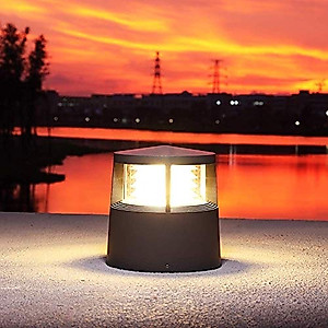 ZMY Modern Simple Waterproof Pillar Lighting Outdoor Aluminum Stigma Column Lamp Villa Home Garden Post Light Courtyard Deocrative Pathway Illumination E27 Edison